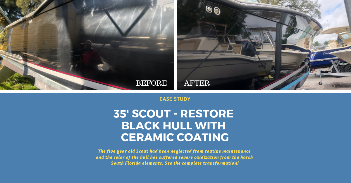 35' Scout Restoration | Black Hull Boat Coating | Glidecoat Glidecoat
